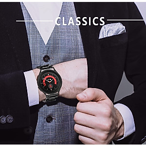 Olytop Galaxy Watch 4/6/7 Classic 47mm 46mm 43mm 42mm/5 Pro 45mm Bands, Samsung Galaxy Watch 7/FE/6/5/4 Bands 44mm 40mm, 20mm Metal Stainless Steel Replacement Wristband Strap for Men Women, Black