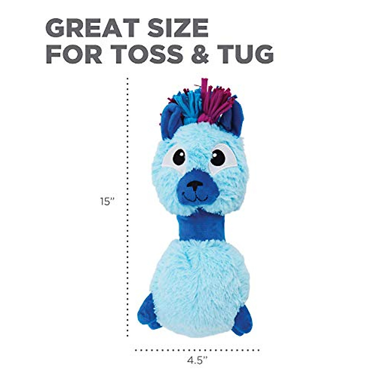 Outward Hound Braidy Budz Blue Llama Dog Toy - Cozy Plush Outside with Twisted Braided Jersey Inside, Small
