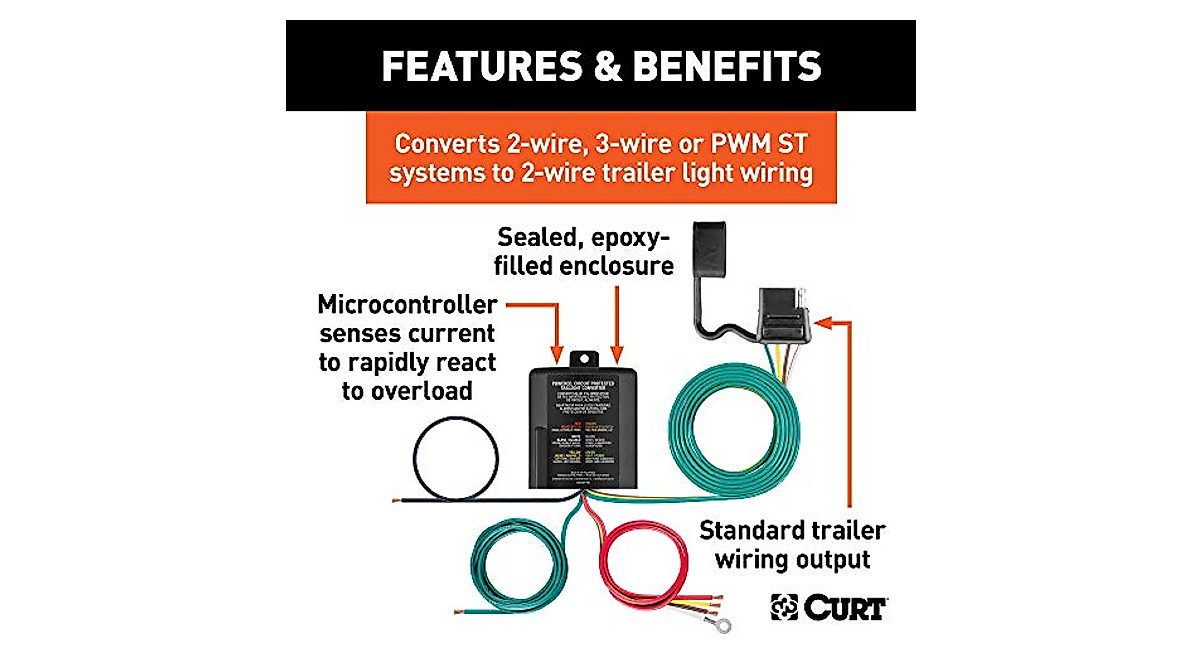 CURT 56236 Tail Light Converter for Reliable Towing