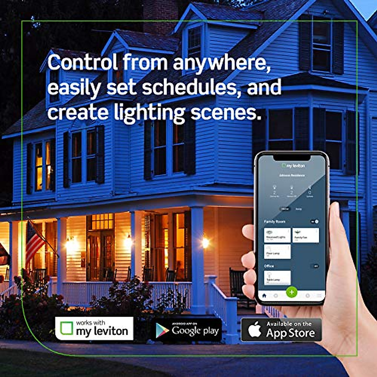 Leviton DW6HD-1BZ Decora Smart Wi-Fi 600W Universal LED/Incandescent Dimmer, Works with Amazon Alexa, No Hub Required, 1-Pack, White