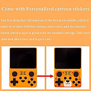 Petforu Powkiddy RGB20S Handheld Retro Game Console with Built-in Games (128G 20000 Games Yellow)
