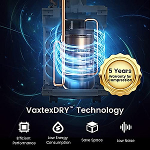 Vellgoo 3,200 Sq.Ft Energy Star Dehumidifier for Basement with Drain Hose, 36 Pint DryTank Dehumidifiers for Large Room, Suit for Garden Hose, Intelligent Humidity Control, 24H Timer White