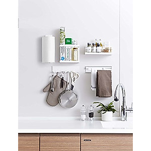 Yamazaki KT-PL AK WH Plate Magnetic Paper Towel Holder, 約W6×D5.5×H24.5cm, White