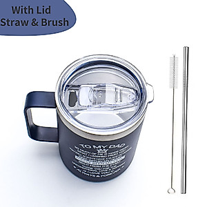 CHIUTUUY Personalized Gifts for Men, 14 OZ Stainless Steel Double Wall Insulated Coffee Mug/Tumbler with Lid and Straw, Funny Gifts for Him on Birthday, Anniversary, Valentine's Day (For Husband)