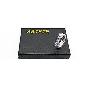 ABJFJE Rainbow Baguette Crystal Band Ring Anniversary Eternity Cubic Zirconia Ring Elegant Wedding Cocktail Rings Fashion Luxury Jewelry for Women
