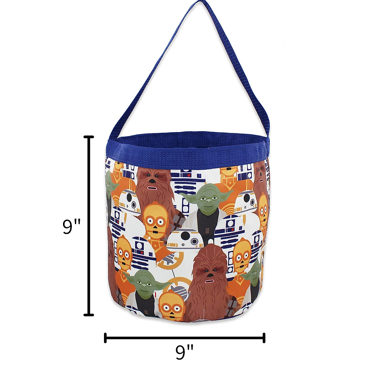 Disney Star Wars Yoda Collapsible Nylon Basket Bucket Tote Bag (One Size, Blue)