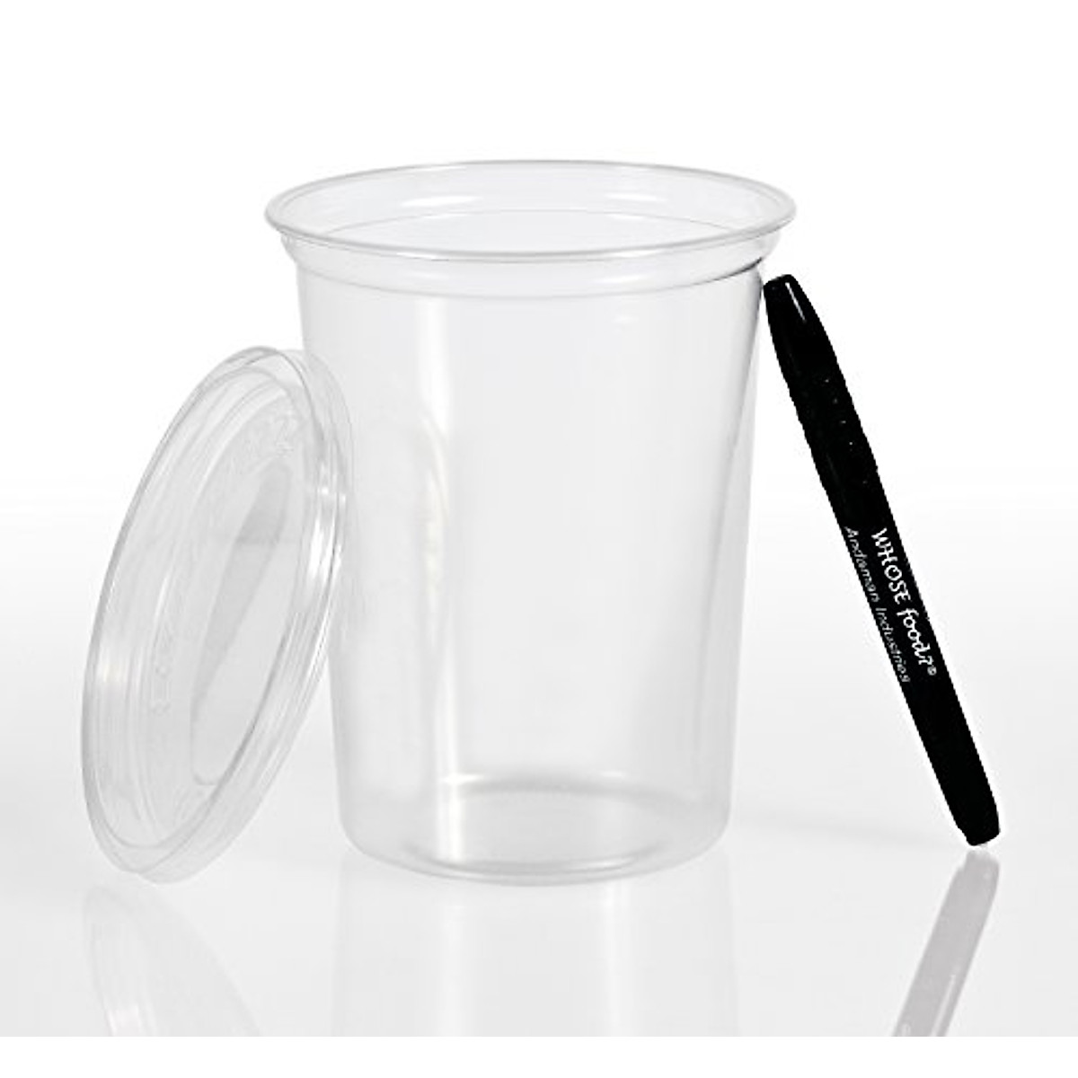 Solo 32oz Deli Container & Lid (50ct) - Grocery Store Style Cups for To-Go Lunch, Food Storage, Take-Out - Bundled with WhoseFood? Pen - Perfect from Refrigerator directly to the Microwave