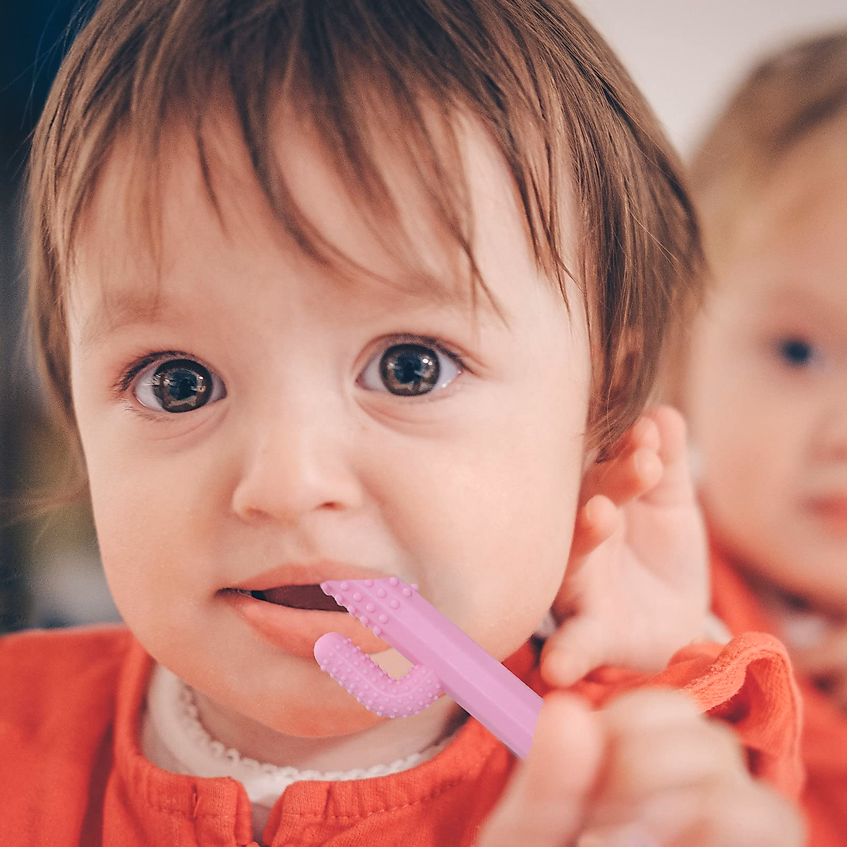 Hollow Teething Tubes Toys for Babies Girls Boys, 5 Pack Silicone Baby Teether Toy Tube for Infants with Nursing Biting Chewing, Chew Straws for Toddlers 6-12 Months (Style D)