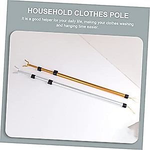 STOBAZA 1pc Clothes Rail Stainless Steel s Hooks Light Hanger Stainless Steel Hangers Shelf Closet Hanger Organizer Garment Pole Foldable Gripper Alloy Clothes Pole Simple Clothing Pole CD