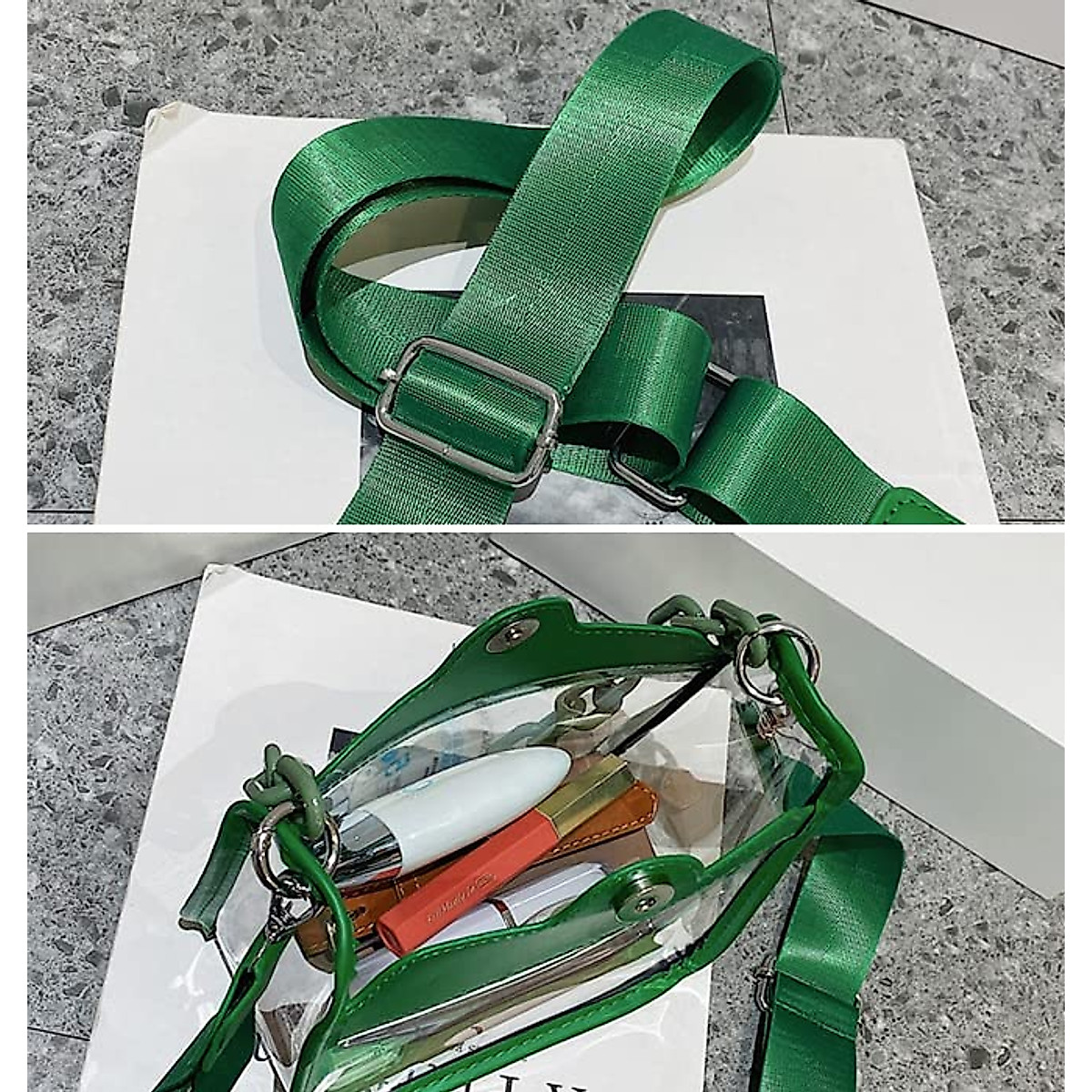 Clear Bag for Women Clear Crossbody Bag Clear Purse Stadium Approved Clear Shoulder Bag Satchel Hobo Bag Gift