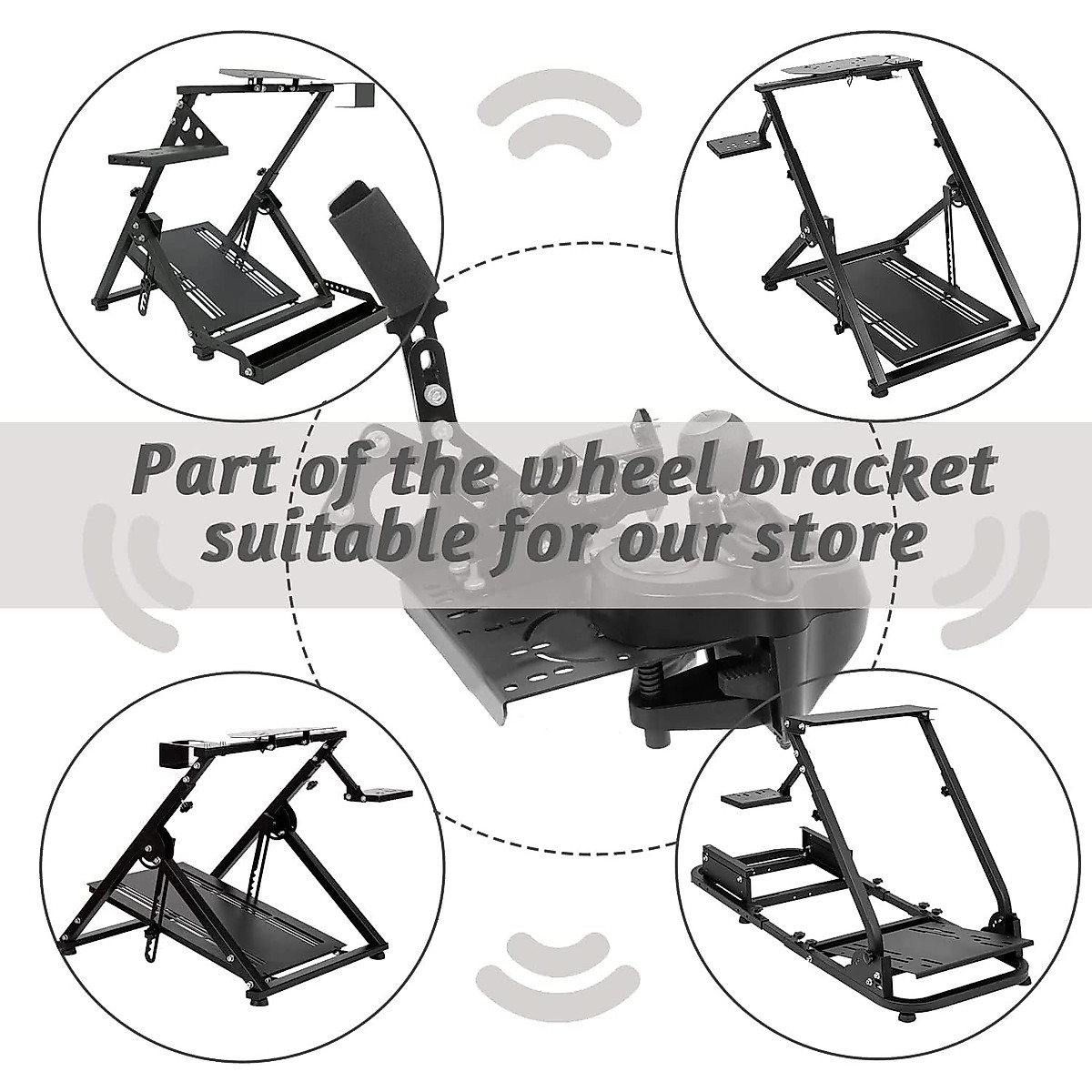 Supllueer Racing Shifter Mounting Bracket Fit for Our Steering Wheel Stand, Gear Lever Mount Accessorie with Mounting Bolts,Supports Simultaneous Installation of Shifter and Handbrake