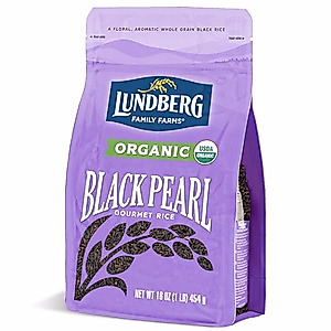 Lundberg Organic Rice, Black Pearl - Whole Grain Gourmet Black Rice for Healthy Meals, Vegan Food, Certified Gluten-Free Rice, Pantry Staples, 16 Oz