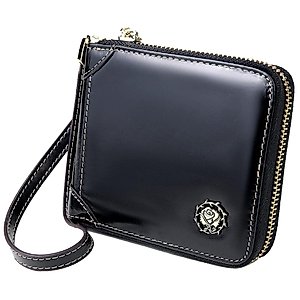 UMODE Small Wallet for Women Genuine Leather Zippered RFID Blocking Card Holder Slim Compact Ladies Bifold Purse with Wristlet