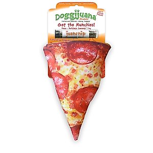 Doggijuana | Refillable Catnip Dog Toy | Naturally Calming | Catnip Grown in The USA (Pizza)
