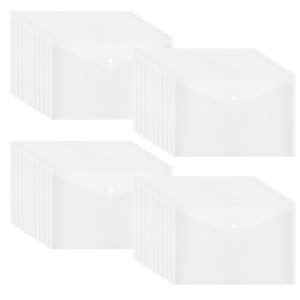 40pcs Poly Envelope, Clear Plastic Waterproof Envelope Folder with Button Closure, US Letter / A4 Size - GTLZLZ