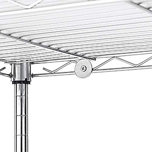 Finnhomy 8-Tier Wire Shelving Unit, Adjustable Pantry Shelves, 8 Shelves Metal Shelving for Storage, Wire Storage Racks or Two 4-Tier Shelving Units with 8 Pieces of PE mat, NSF Certified, Chrome