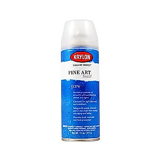 Krylon K01374000 Gallery Series Fixatif Aerosol Spray, 11 Ounce, Matte