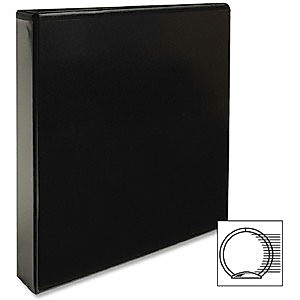 Business Source 1.5-Inch Round Ring View Binder - Black (09954)