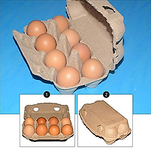 DOITOOL 20PCS Egg Cartons for Chicken Eggs 6 Counts Egg Crates for Farmers Market, Half Dozen Egg Cartons Natural Pulp Egg Cartons 6 for Chicken Eggs Storage