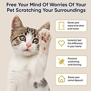 PROTECTO® Cat & Dog Scratch Door Protector for Indoors & Outdoors - 2-Pack 30" x 20" Transparent Door Protector from Dog Scratching, Smooth Deterrent Surface - Easy Installation with Sticky Pads