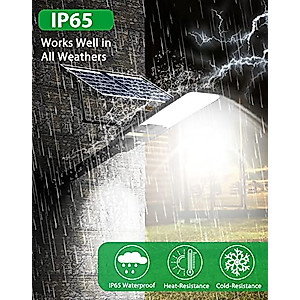AWANFI Solar Street Light Outdoor, Solar Powered Flood Light Waterproof Dusk to Dawn with Remote Control On/Off Switch for Outside Yard Parking Lot Lighting