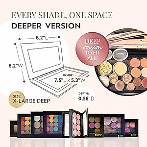 Z Palette Extra Large Deep Black Empty Magnetic Makeup Palette with Clear Window