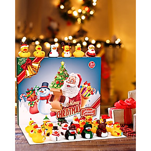 Advent Calendar 2023 - Rubber Ducks for Boys, Girls, Kids, and Toddlers - Rubber Ducky Bath Toy - Creative Christmas Gifts - Perfect for Decoration, Party Favors, Birthday