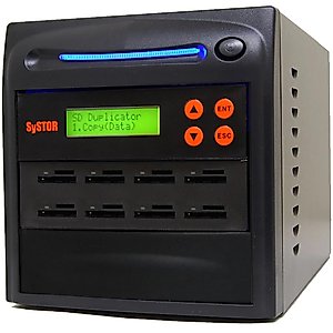 Systor 1:7 SD/microSD Card Duplicator - 2GB/Min - Standalone Multiple Flash Memory Copier & Eraser/Sanitizer, Speeds Up to 33MB/Sec (SYS-SD-7)