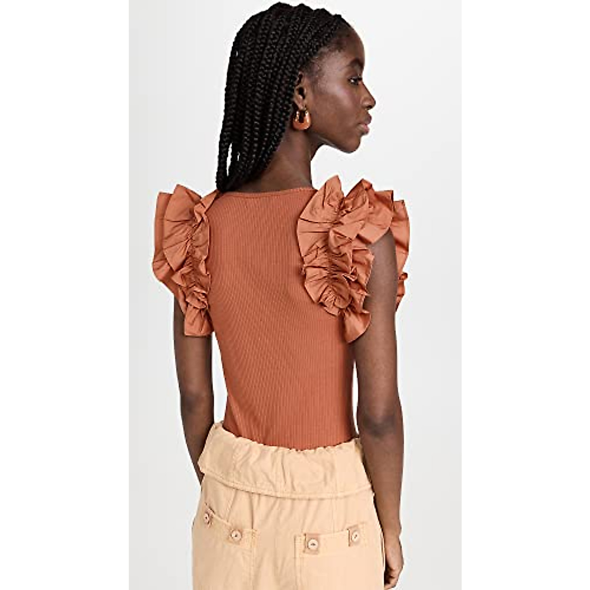 Ulla Johnson Women's Koa Top, Auburn, Orange, M