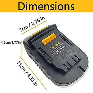 Echoyee for Milwaukee to Dewalt Battery Adapter, for Milwaukee M18 18v Lithium Battery Convert to Dewalt 18v-20v Lithium Batteries, Converter MIL18DL Use with Dewalt 18v-20v Cordless Power Tools