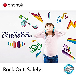 ONANOFF Explore Foldable, Volume-Limiting Kids Headphones, Built-in Microphone, BuddyCable, Perfect for iPad, iPhone, Fire, and Android, Yellow