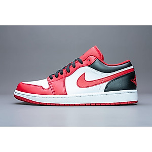 Jordan Mens Jordan 1 Low 553558 163 Bulls - Size 13 Black/White/Red