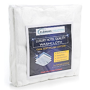 SIMPLI-MAGIC Cotton Set, Towels , 12x12 White, 24 Pack