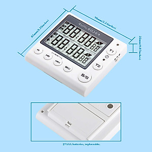 Runleader Kitchen Timer, Bakery Timer, Digital Display Cooking Timer Count Down/Count Up Timer with Magnetic Back,Independent Button,Aloud Alarm,for Cooking Learning Sport Office(Battery Included)