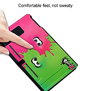PERFECTSIGHT Cute Protective Case for Nintendo Switch, Kawaii Soft TPU Slim Cover, Cartoon Hard Shell Dockable Case for NS Console and Joy-Con Controllers - Shock-Absorption Anti-Scratch (Splatoon)
