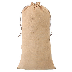 CleverDelights 14" x 26" Burlap Bag - 14x26 Inch Jute Burlap Drawstring Sack