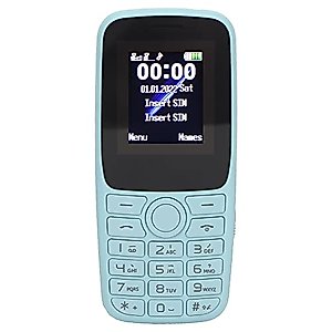 AMONIDA Senior Cell Phone, Multifunction Unlocked Cellphone 1400mAh 2.4in Screen for Travel (Sky Blue)