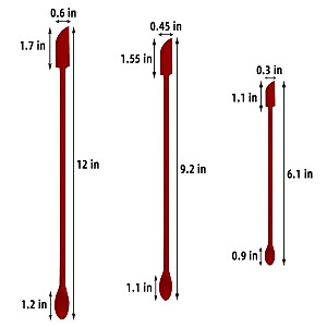 6 Pieces Silicone Spatula Set Mini Thin Jar Scraper Small Rubber Spatula for Makeup Beauty Products Tiny Spatulas Lotion Stirrer Kitchen Bottles Cosmetic Bottles (Red + Black)