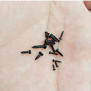 HanTof 750pcs Black Tiny Screws for Electronics, M1, M1.2, M1.4, M1.5, M1.7 Very Small Phillips Pan Head Self Tapping Screws, Micro Wood Screws, Mini Electronic Screws Assortment Kit-Carbon Steel