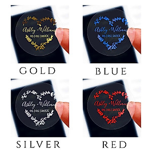 Personalized Golden Transparent Vinyl Stickerwildflowers Heart Design Wedding Shape Personalized Stickers Labelsfor Baptism Favors Party Gold Wedding Décor