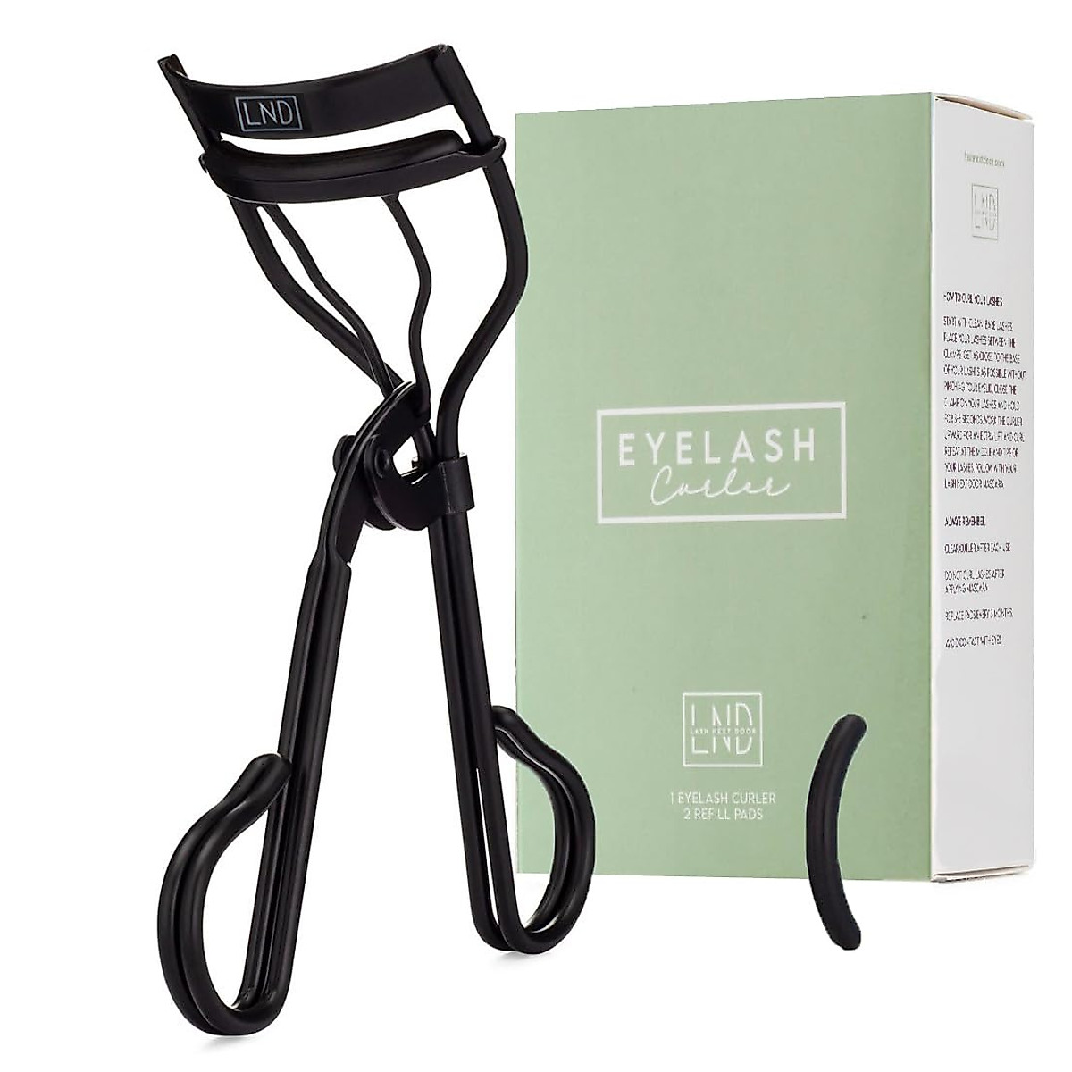 Lash Next Door Professional Eyelash Curler - Instant Long Lasting Curl, Lifts & Shapes - No Pinching or Creasing. Includes Replacement Pad (in Black)