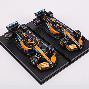 1:43 2022 MCL36 F1 Racing Car NO.3 NO.4 Alloy Model Car for Bburago 38064 (NO.3 Hardcover Edition)
