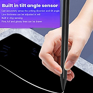 Tablet Stylus Pen, Magnetism Glossy Writing Tilt Angle Sensor Student Touch Screen Pen for Pro 11 Inch (Black)