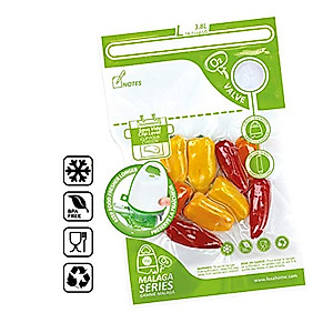 FOSA Reusable Vacuum Food Storage Bags Zipper Bag, Large (10 x 14 inches), 10 pack