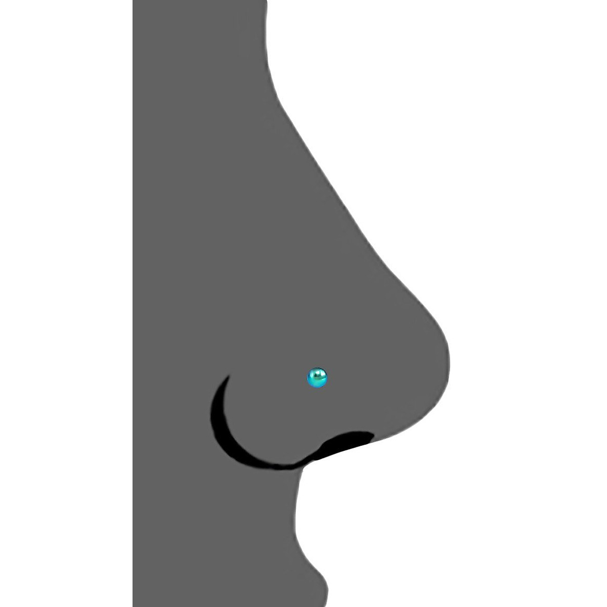 Forbidden Body Jewelry 20g IP Plated 2mm Dome Top Green Surgical Steel Nose Screw