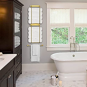 2+1 Set Towel Racks for Bathroom, Towel Holder for Bathroom Wall, Bathroom Storage, Towel Racks for Bathroom Wall Mounted, Bathroom Towel Storage, Towel Storage for Small Bathroom, Spa, Salon(Gold)