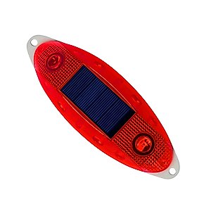 QXMH Solar Strobe Warning Light,Small Solar Safety Warning Light 360 Degree & Outdoor Waterproof,Traffic Pavement Bright LED Lights for Construction Site,Traffic,Dock,Marine,Stop Sign (Red 1 Pack)