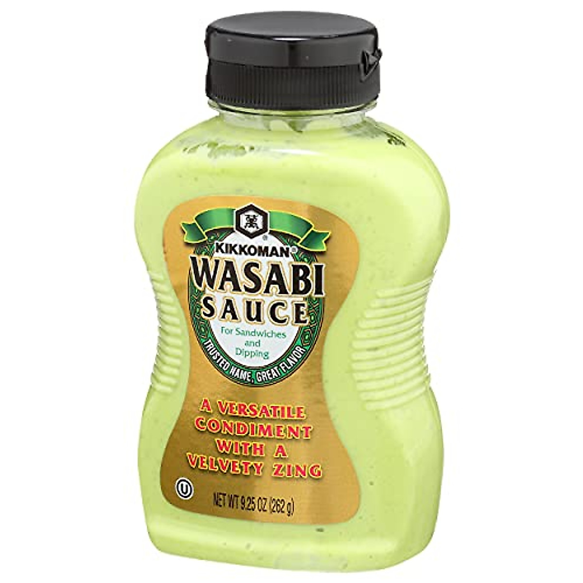 Kikkoman – Wasabi Sauce Great for Sandwiches & Dipping - All-Purpose Seasoning Spiciness Dishes Sushi, Sashimi – Sealed Packed Bottle - 9.25 oz (Pack of 1), Green