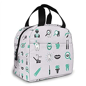 Dentist_Dental Hygienistss Portable Lunch Bag for Women and Teen Girls Insulated Lunch Box for Work School Travel