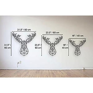 Deer Animal Wall Art Decor, Deer Wall Hanging, Deer Metal Wall Decor, Deerl Wall Decor, Metal Wall Art, Deerl Metal Wall Art, Deer Wall Art (31,5"x31,5"/80x80 cm, Black)